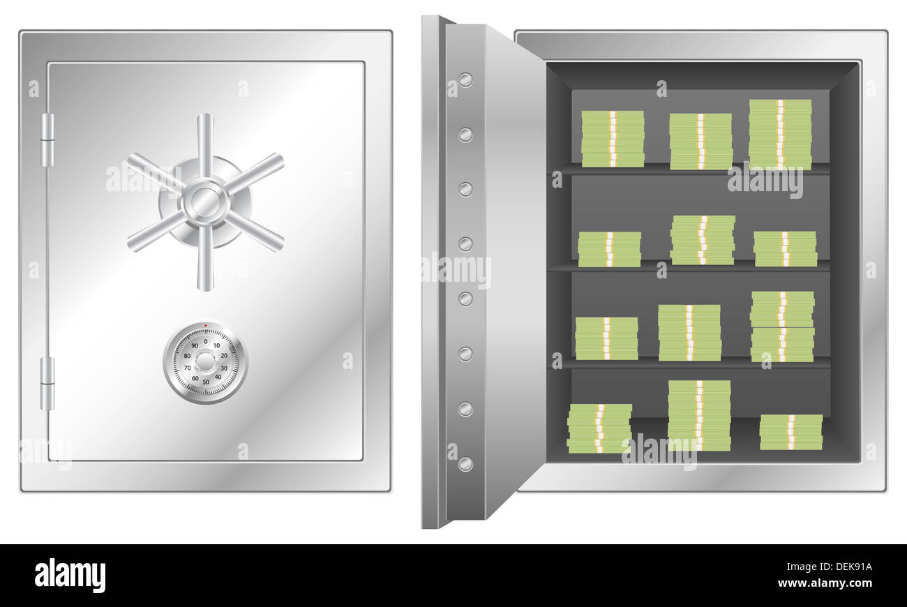 Bank safe isolated on white background. Vector illustration Stock Photo ...