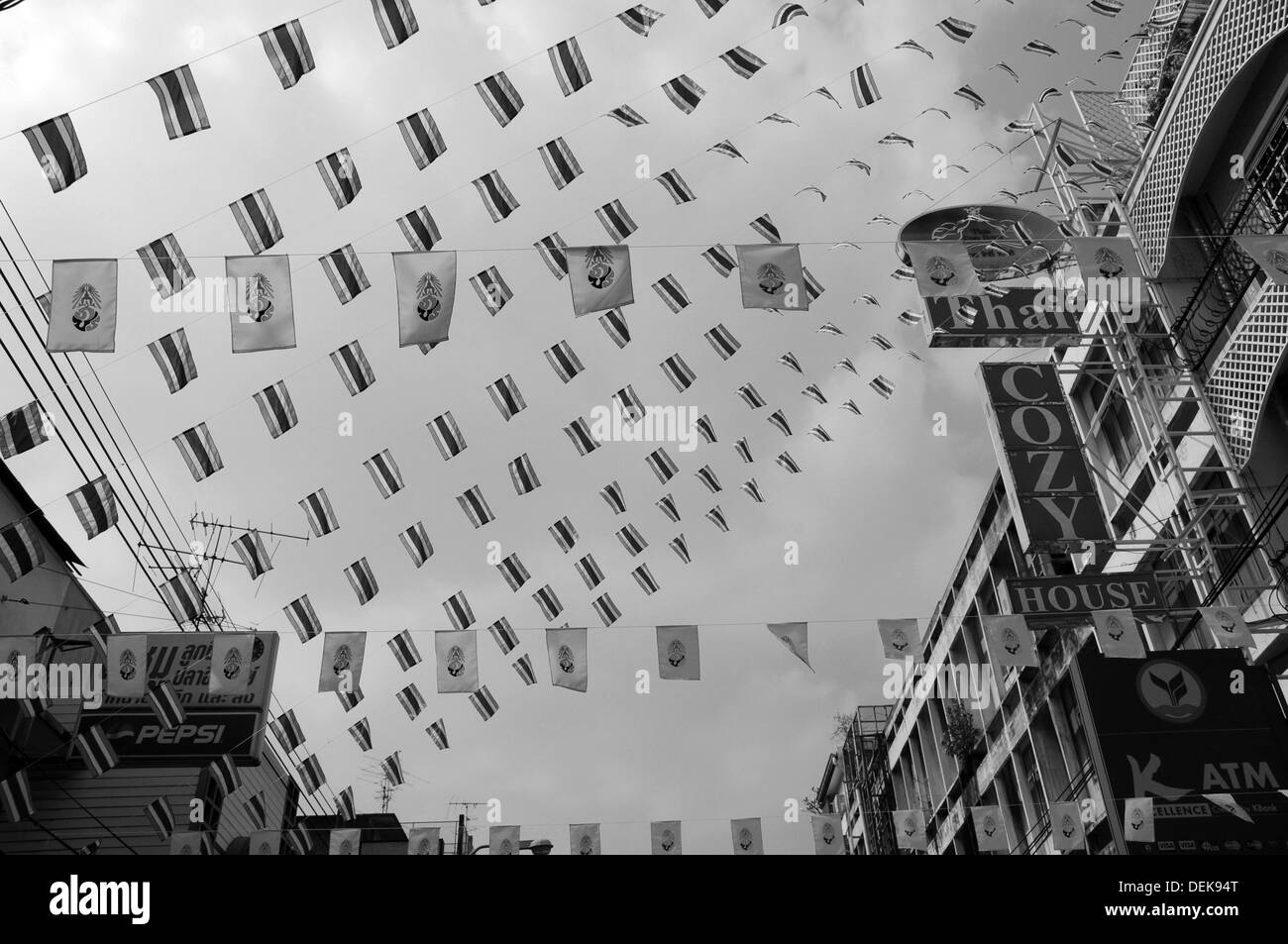 Bangkok flags Black and White Stock Photos & Images - Alamy