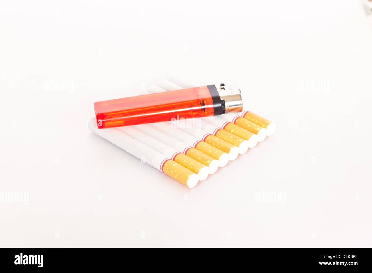 cigarettes on white paper Stock Photo - Alamy