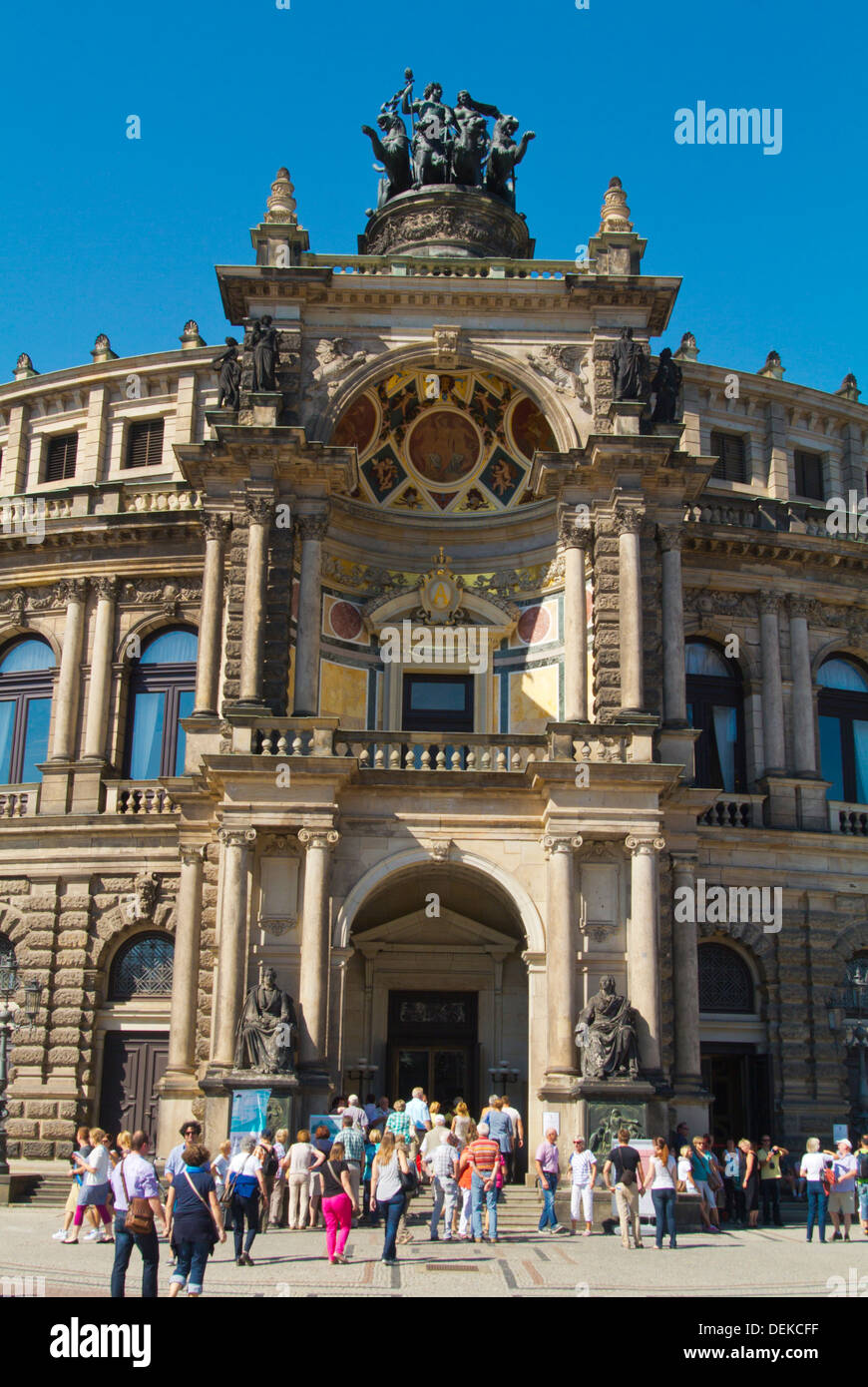 Semperoper opera house at Theaterplatz square Altstadt the old town ...