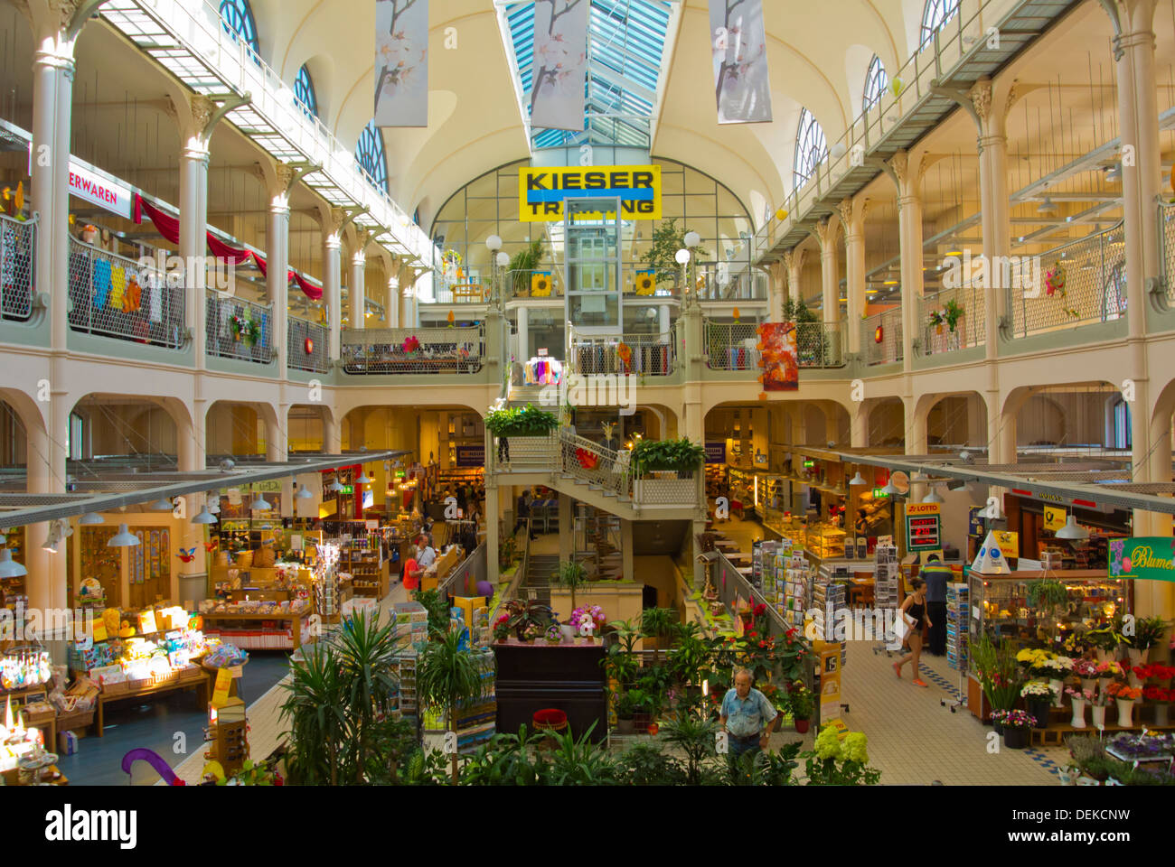 Markthalle the market hall interior Neustadt the new town Dresden city ...