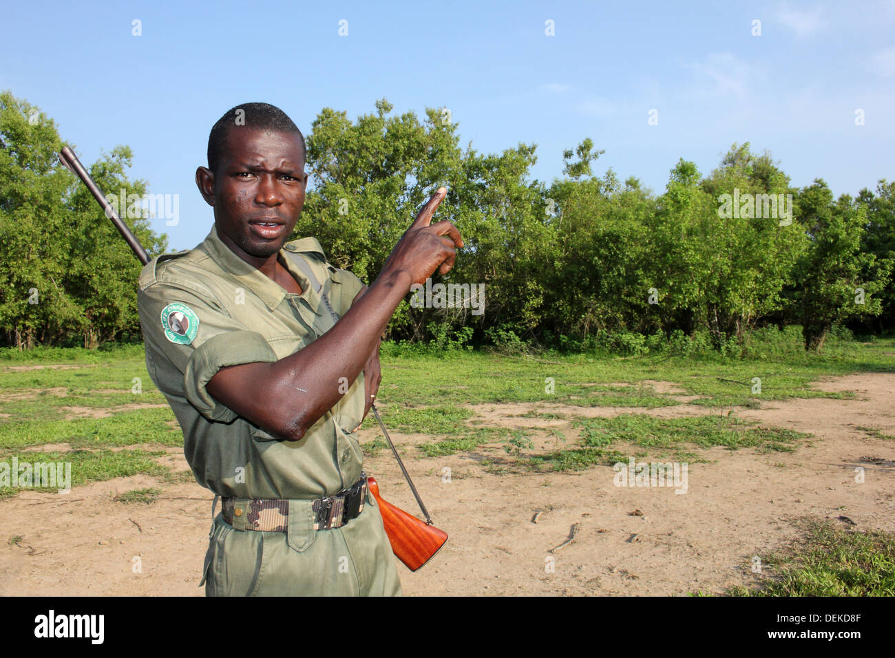 Guide On Walking Safari Mole National Park, Ghana Stock Photo - Alamy