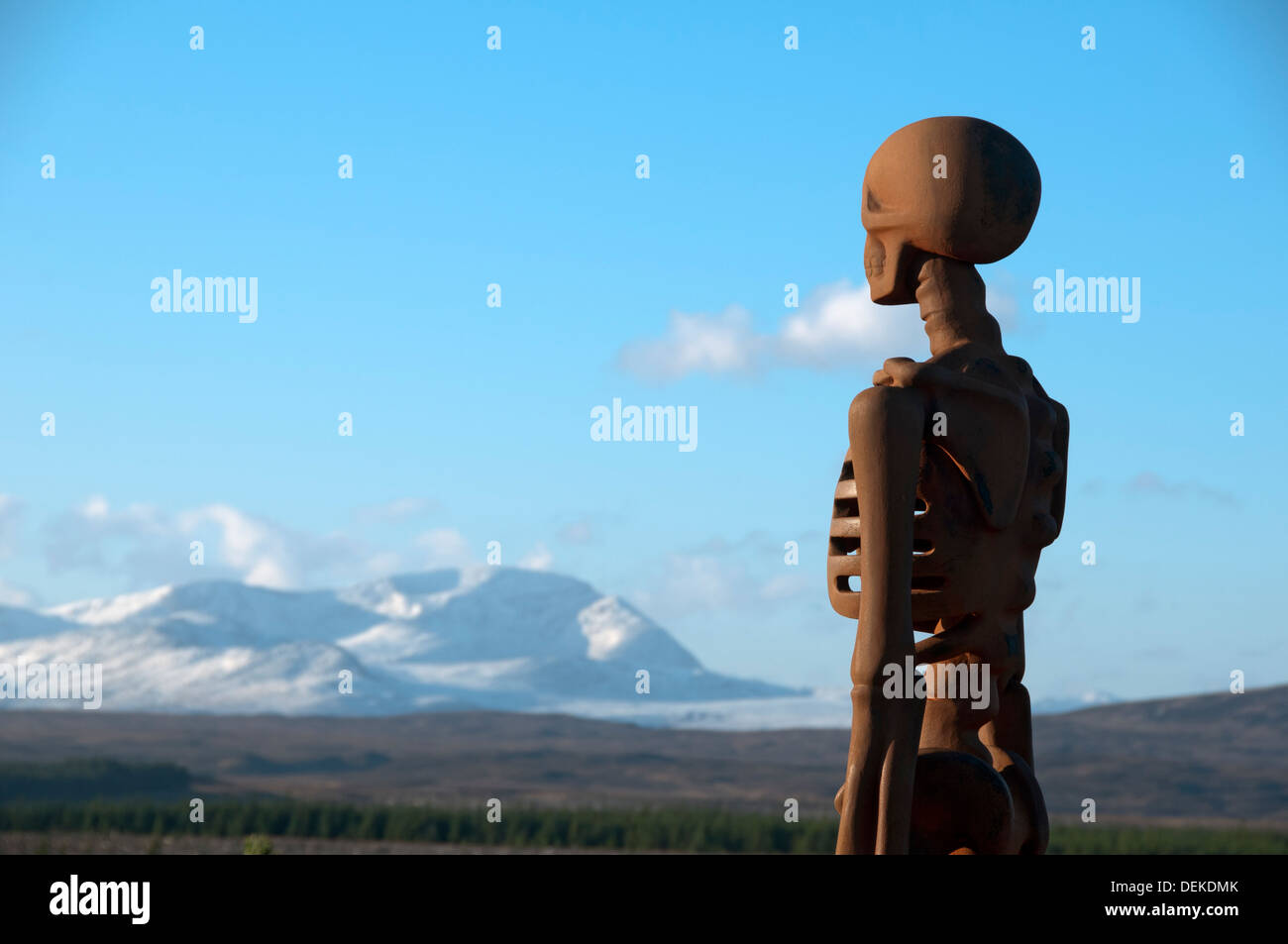 The Unknown, a sculpture by Kenny Hunter. Borgie Forest, near Bettyhill ...