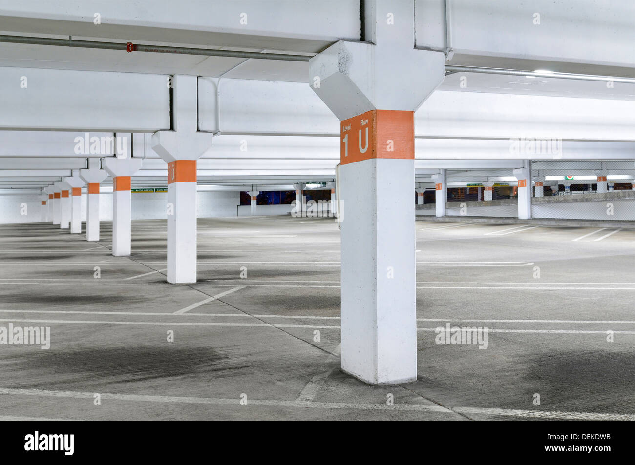 Markings of empty parking structure Stock Photo - Alamy