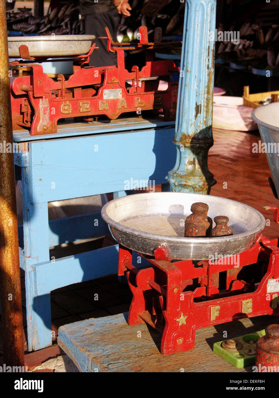 Balance At Fisherman Quarter Market Kumkapi Istanbul Turkey Stock Photo ...