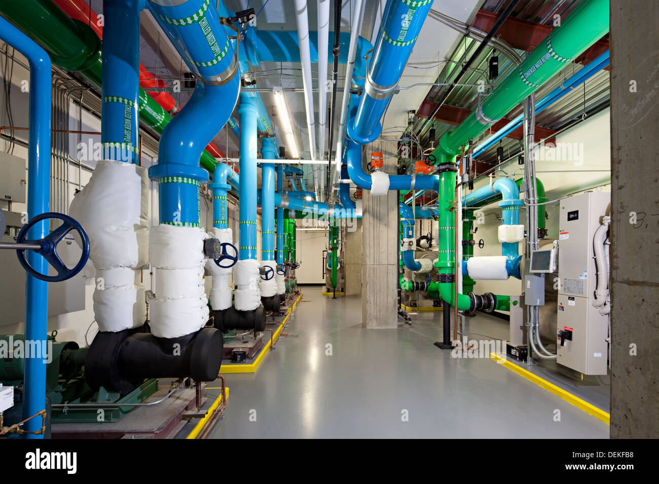 Pipe infrastructure in biotech laboratory Stock Photo - Alamy