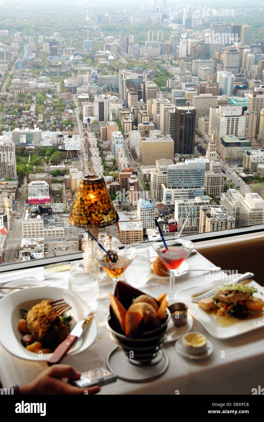 Lunch at the CN Tower 360 Restaurant, Toronto, Ontario, Canada Stock ... Lunch at the CN Tower 360 Restaurant, Toronto, Ontario, Canada Stock ...