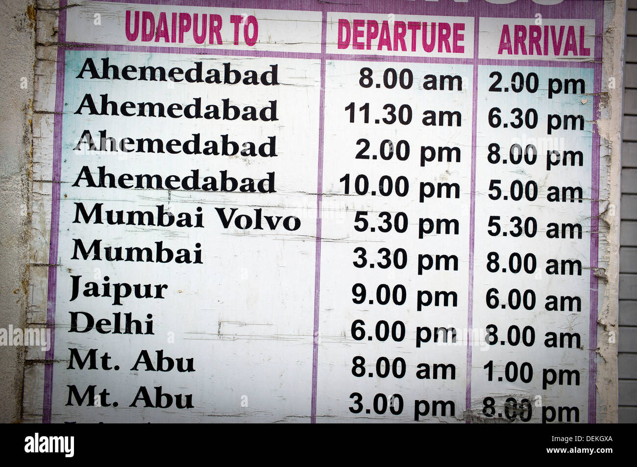 Time table hi-res stock photography and images - Alamy