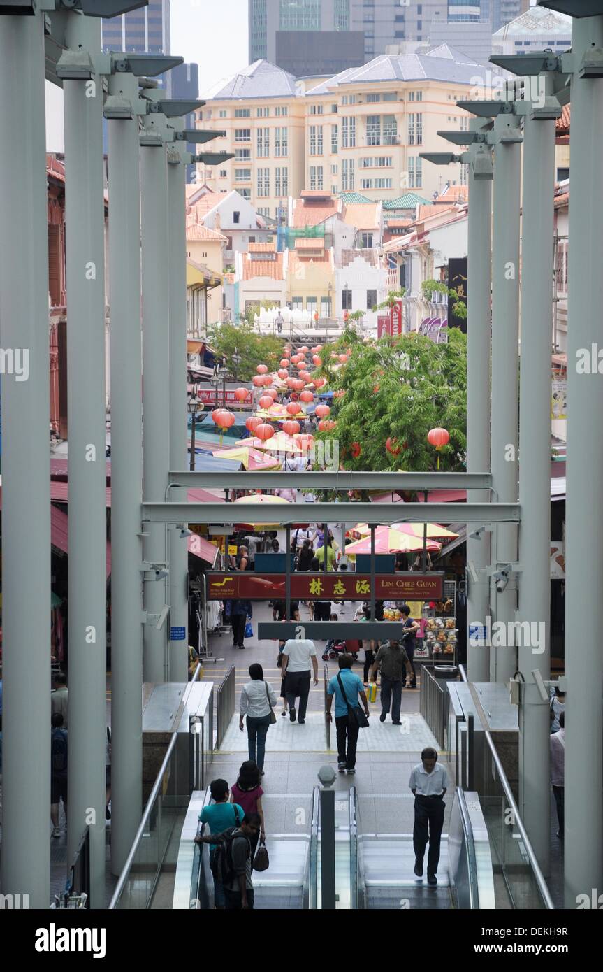 Singapore chinatown mrt exit hi-res stock photography and images - Alamy