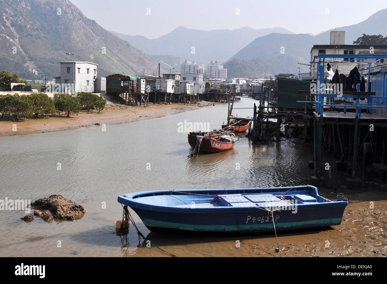 Hong Kong: canal and boats at Tai O village, on Lantau Island Stock Photo - Alamy