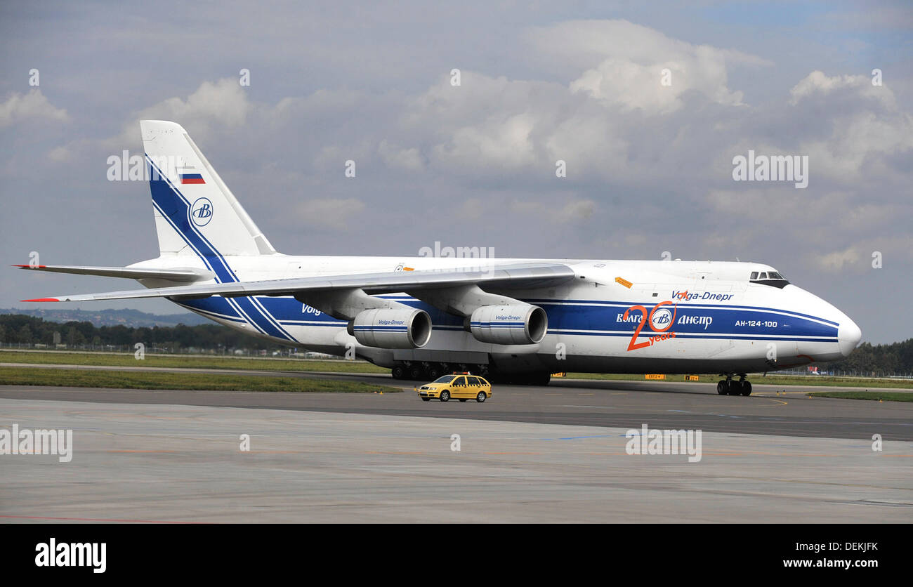 Strategic airlift jet aircraft Antonov An-124 Ruslan landed with the ...
