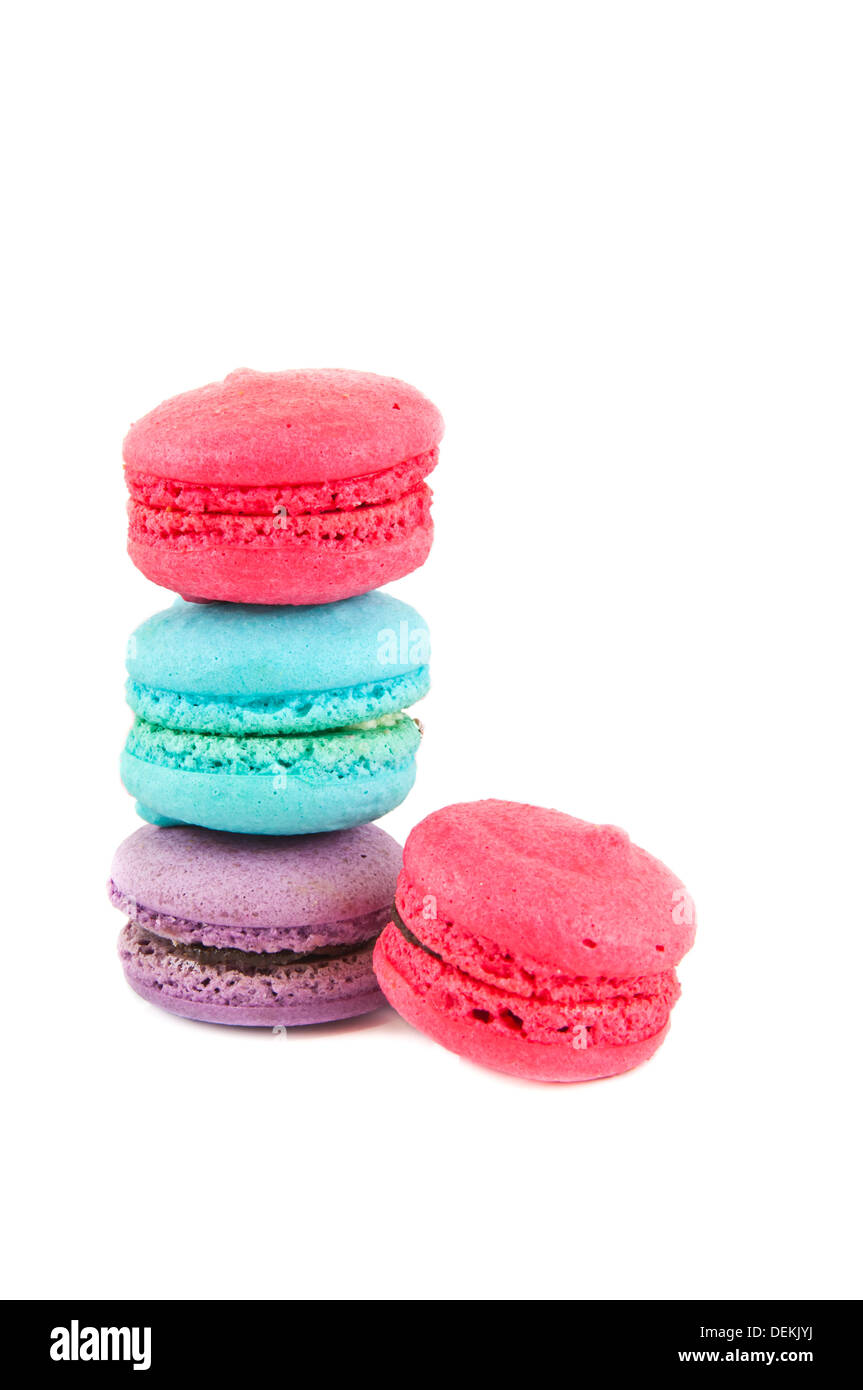 The colorful macaroon isolated on white background Stock Photo - Alamy