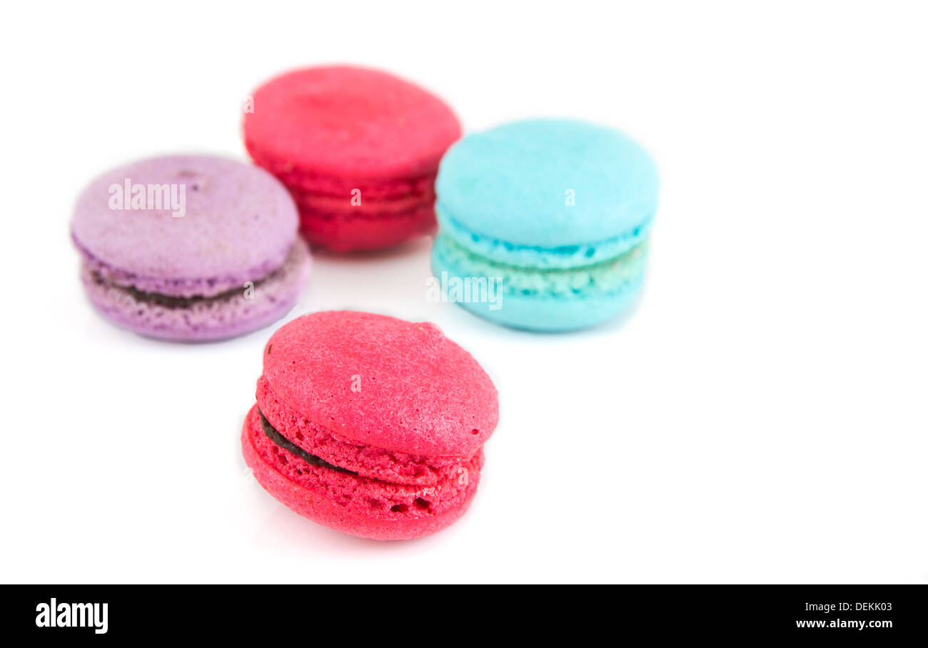 The colorful macaroon isolated on white background Stock Photo - Alamy