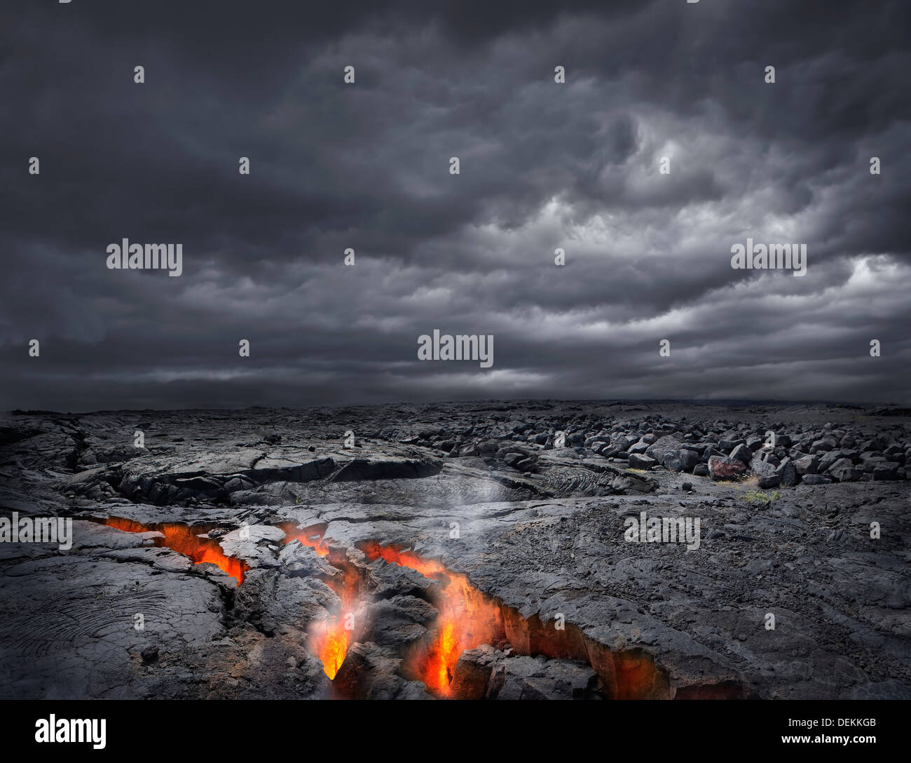 Lava bubbling up from volcano, Kilauea, Hawaii, United States Stock ...