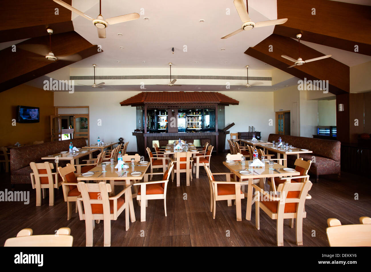Interiors of a restaurant, Longuinho's Restaurant, Colva, South Goa ...