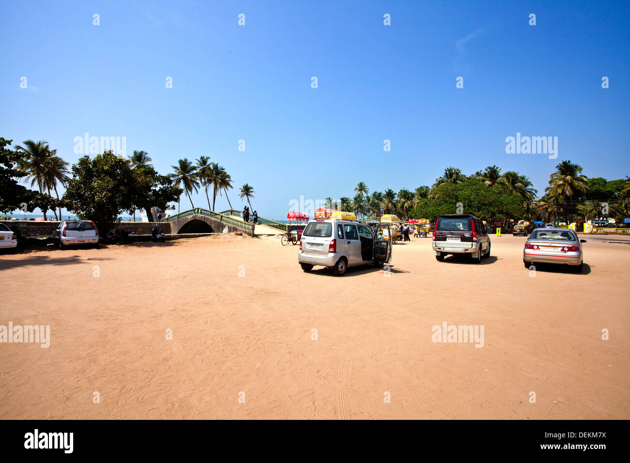Cars on the beach, Colva Beach, Colva, South Goa, Goa, India Stock ...