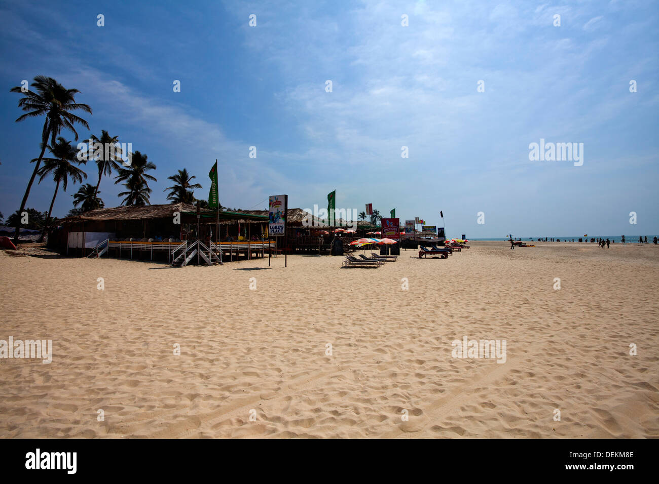 Tourist resort on the beach, Colva Beach, Colva, South Goa, Goa, India ...
