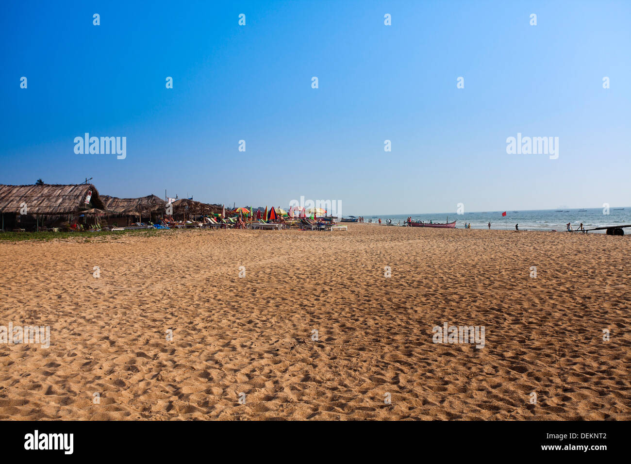 Tourist resort on the beach, Calangute Beach, Calangute, North Goa, Goa ...