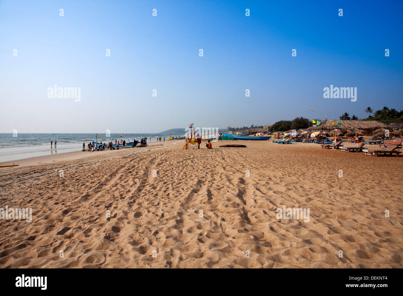 Tourists on the beach, Calangute Beach, Calangute, North Goa, Goa ...