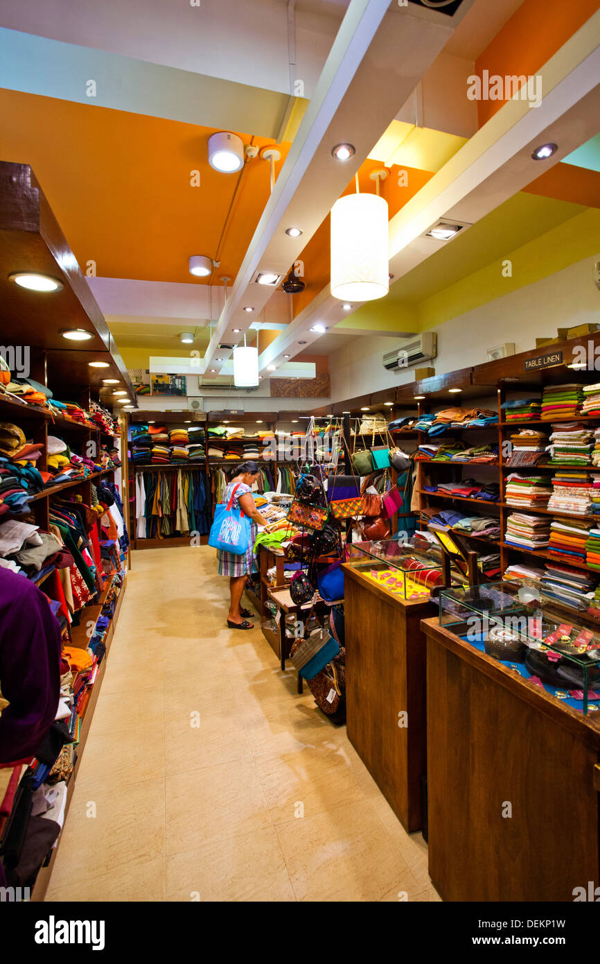 Customer in a clothing store, FabIndia, Candolim, North Goa, Goa, India ...