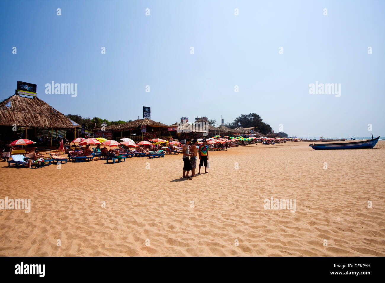 Tourists on the beach, Baga Beach, Calangute, North Goa, Goa, India ...