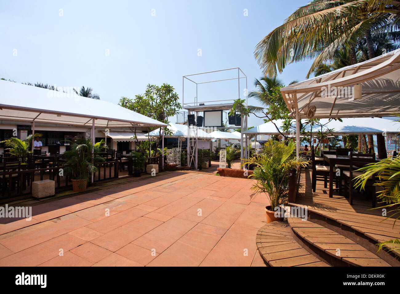 Calangute, North Goa, Goa, India, Tito's courtyard restaurant Stock ...