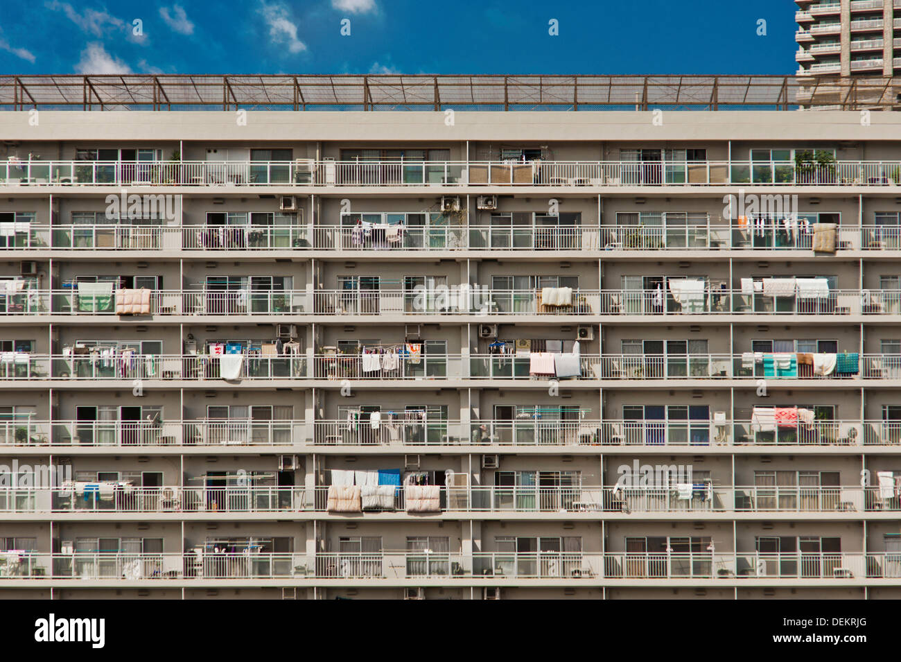 Balconies on apartment building Stock Photo - Alamy