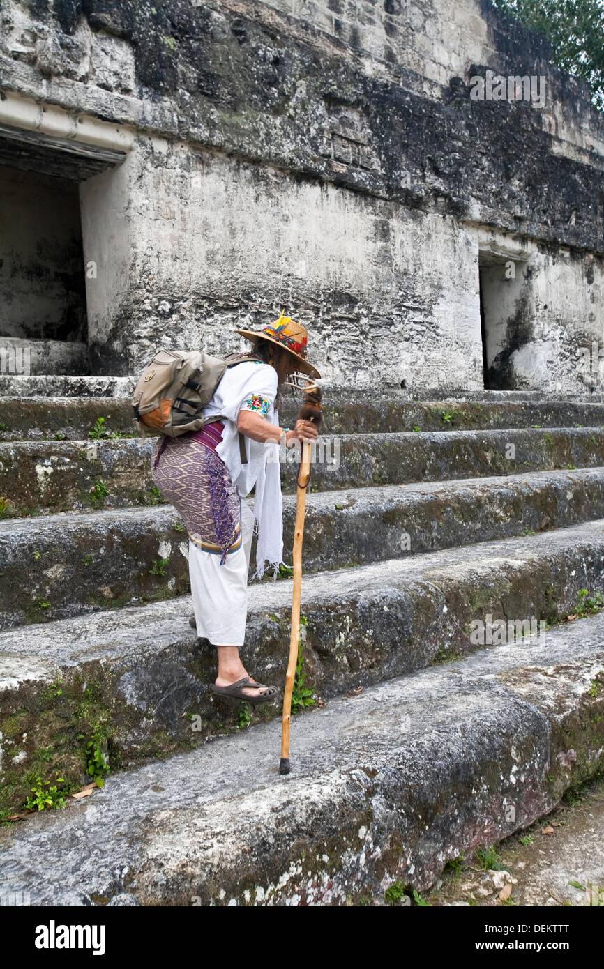 Mayan temple and one adult hi-res stock photography and images - Alamy