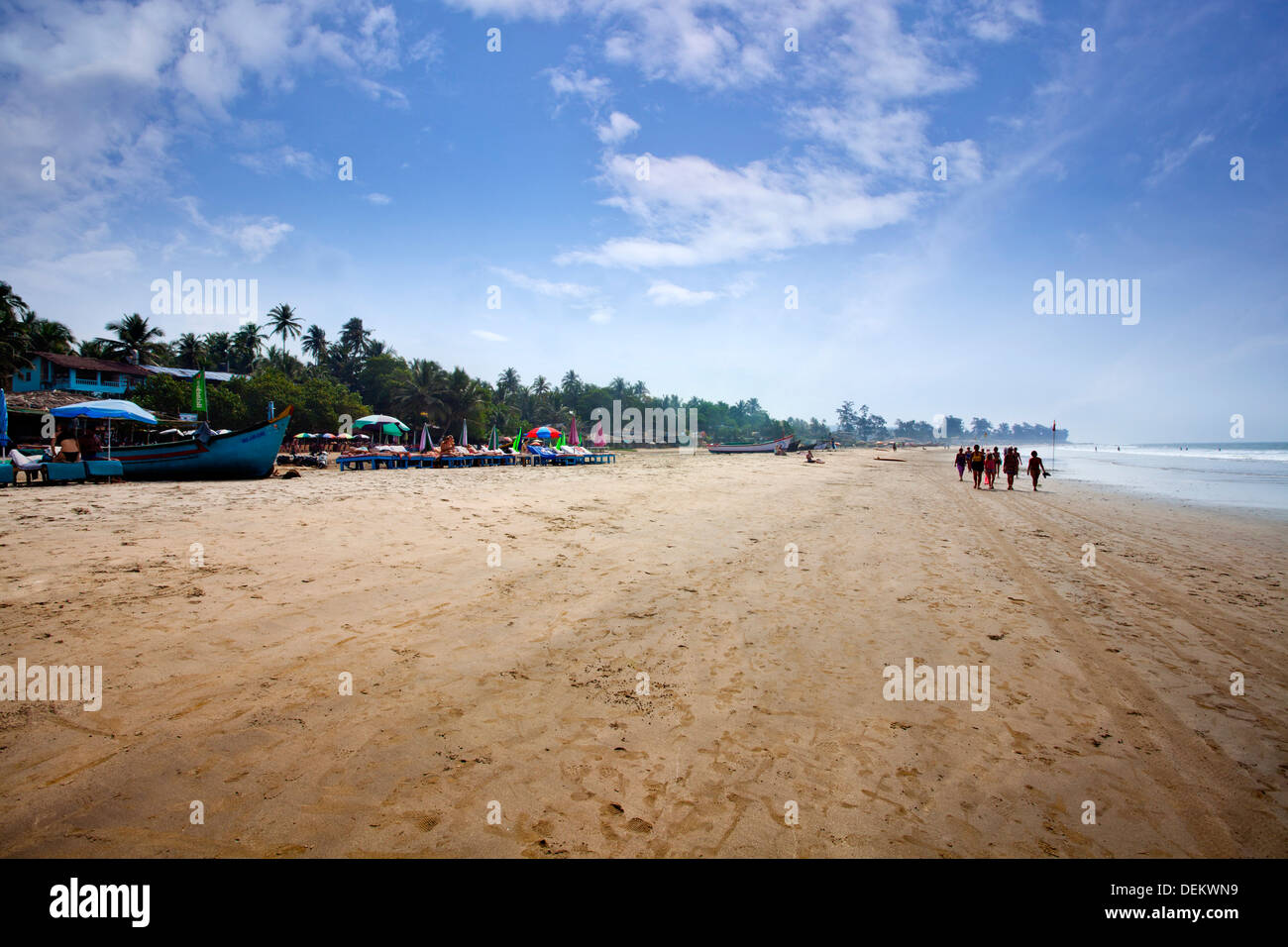 Tourists on the beach, Arambol Beach, Arambol, North Goa, Goa, India ...