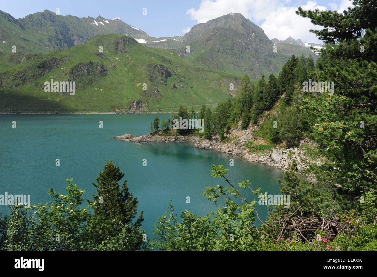 Lake Ritom at Piora on the Swiss alps Stock Photo - Alamy