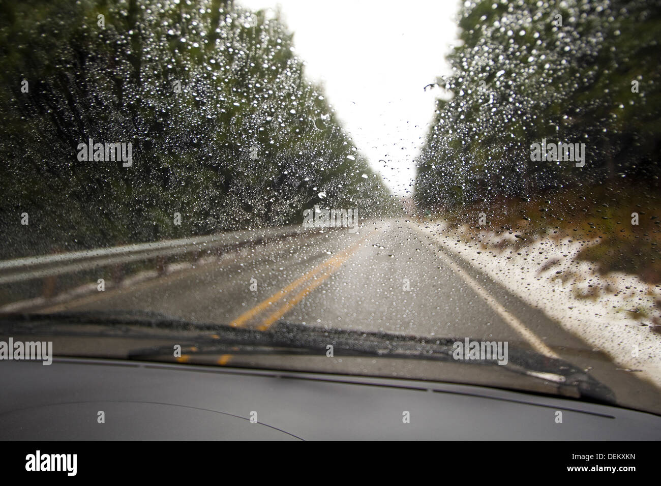 Close up of rain on car windshield Stock Photo - Alamy