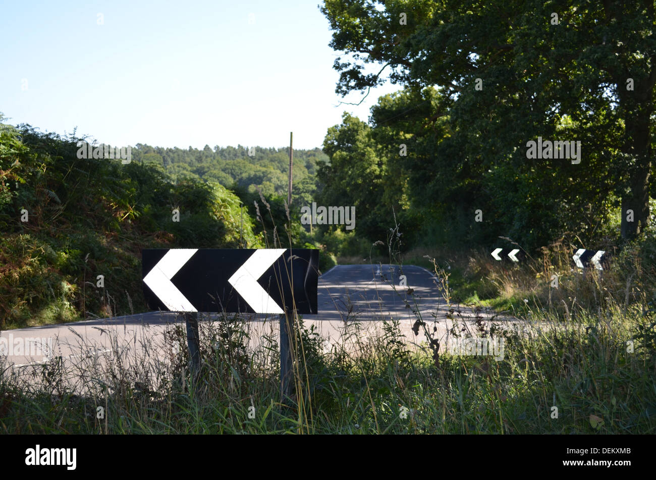 Chevron Sign On Road High Resolution Stock Photography and Images - Alamy
