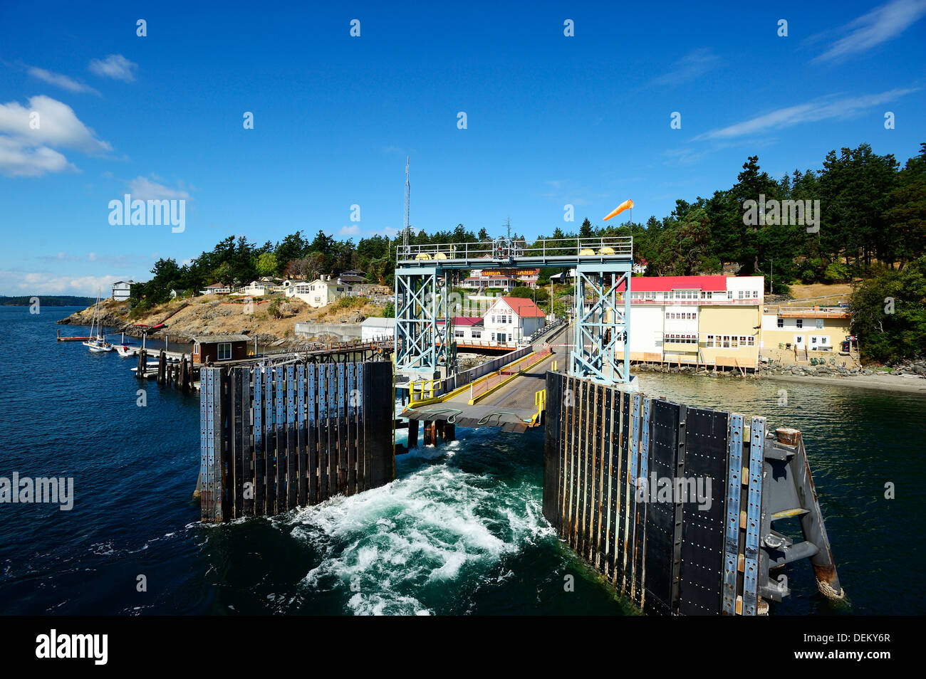 Ferry boat entrance on Orcas Island, Washington, United States Stock ...
