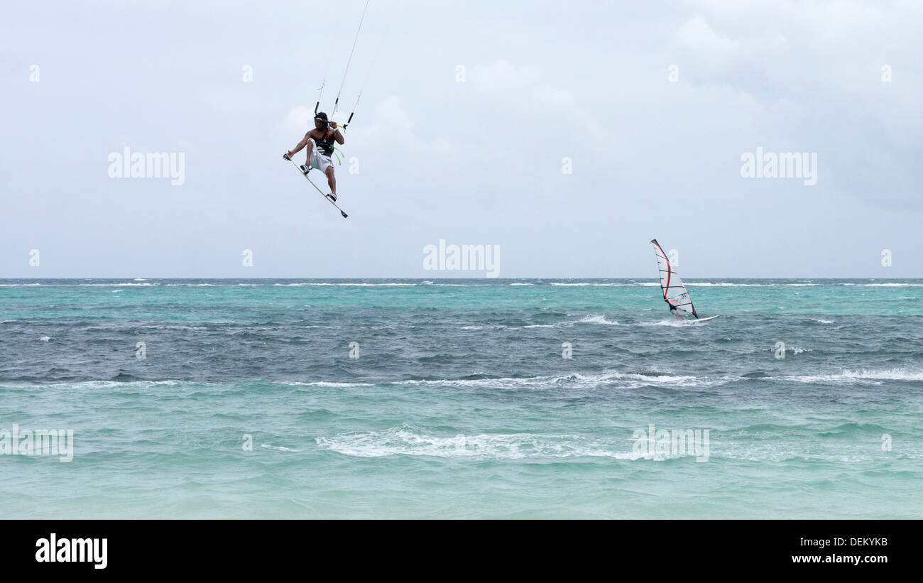 Kitesurfing flying hi-res stock photography and images - Alamy