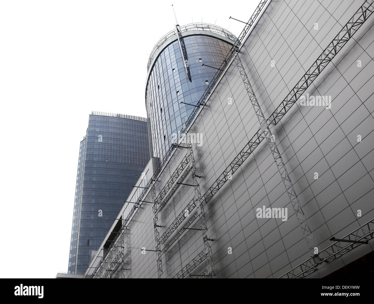 Prospective view to new modern building skyscrapers of business center ...