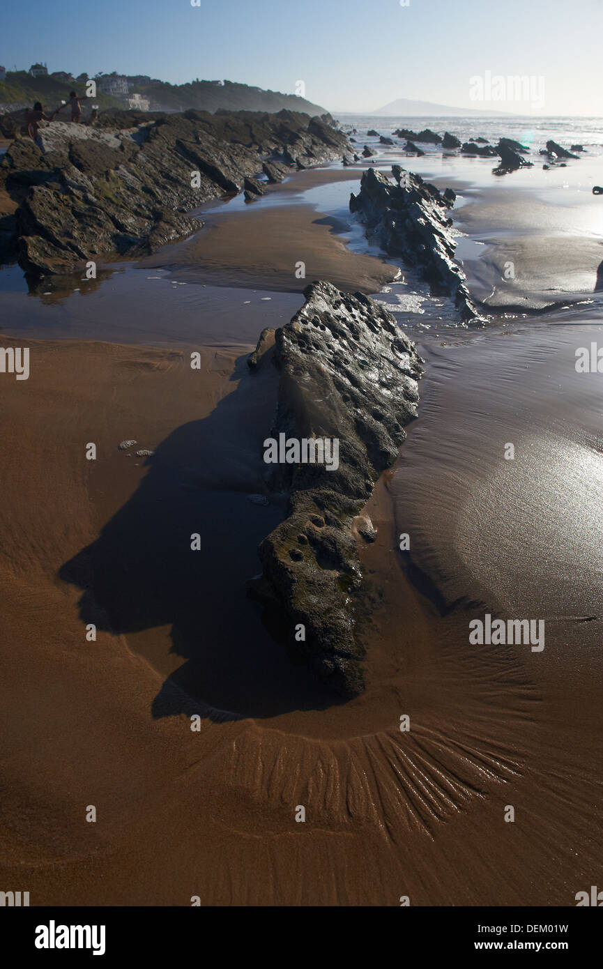 Rocks and Rock pools Bidart Beach France Stock Photo - Alamy