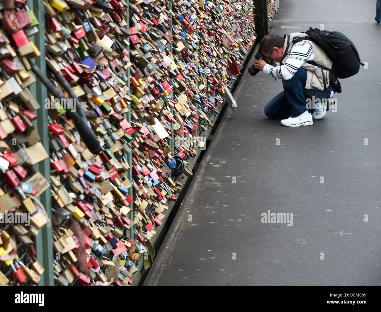 padlocks on the railway bridge in Cologne Germany left as love tokens ...