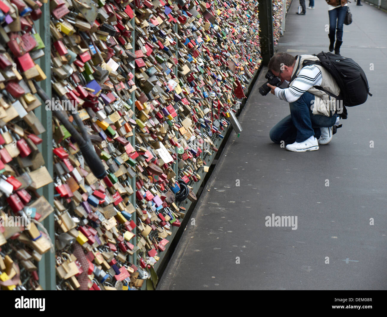 padlocks on the railway bridge in Cologne Germany left as love tokens ...