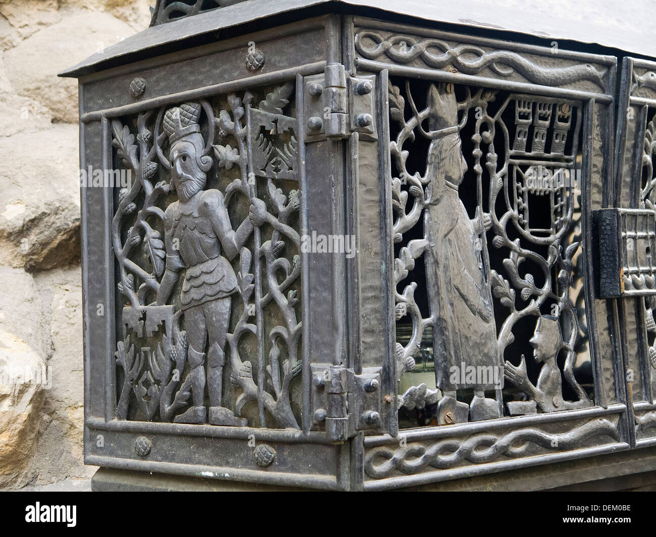 Medieval metal coffer in the street in Krakow Poland Stock Photo - Alamy