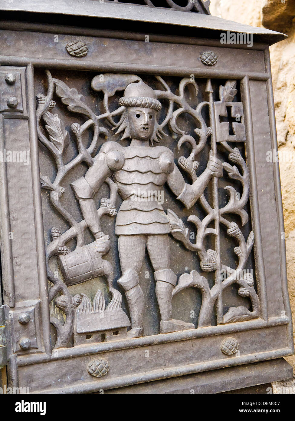 Medieval Knight who looks like he is watering plants in the street in ...