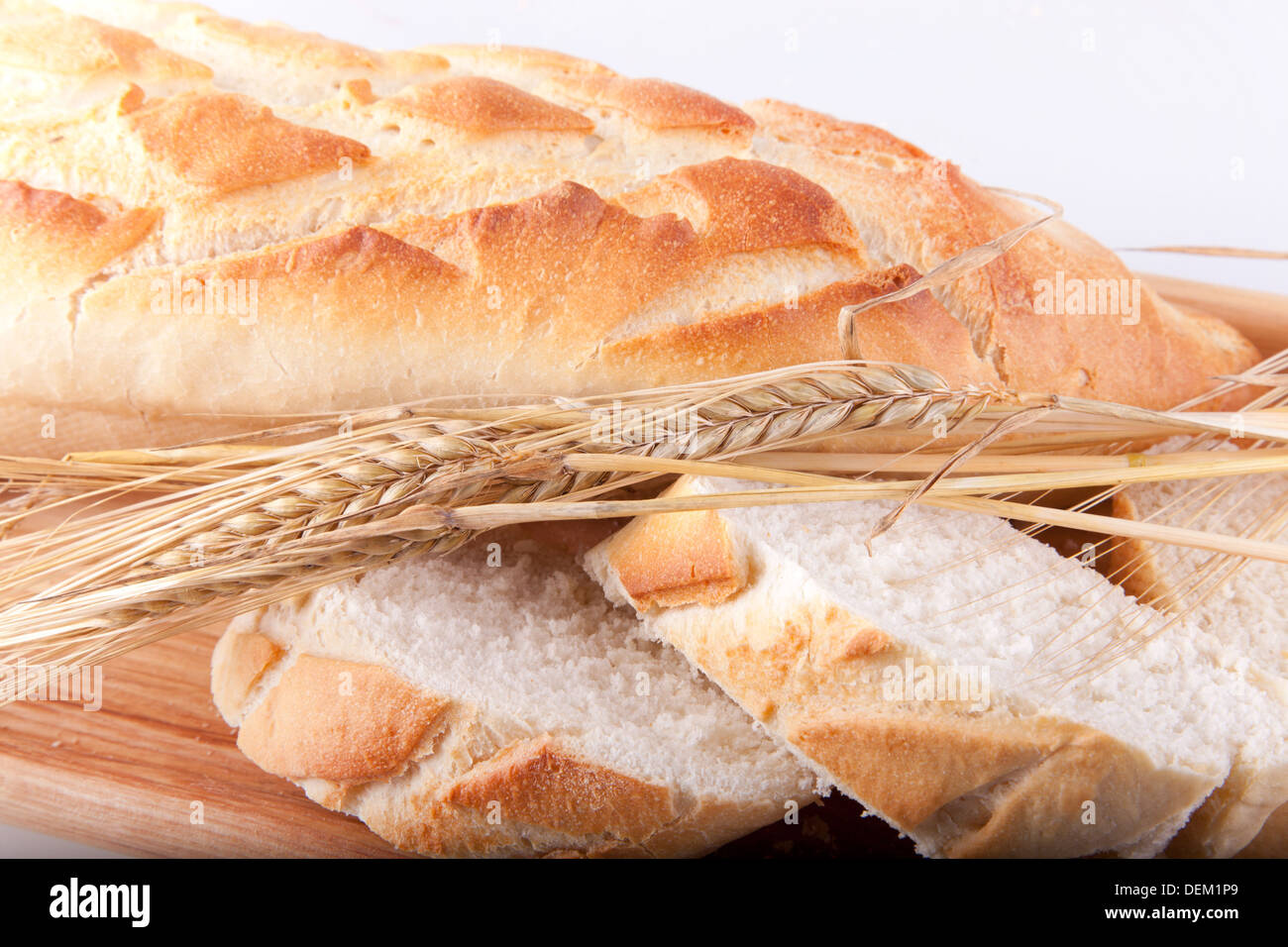 chopped bread and wheats in white background Stock Photo - Alamy