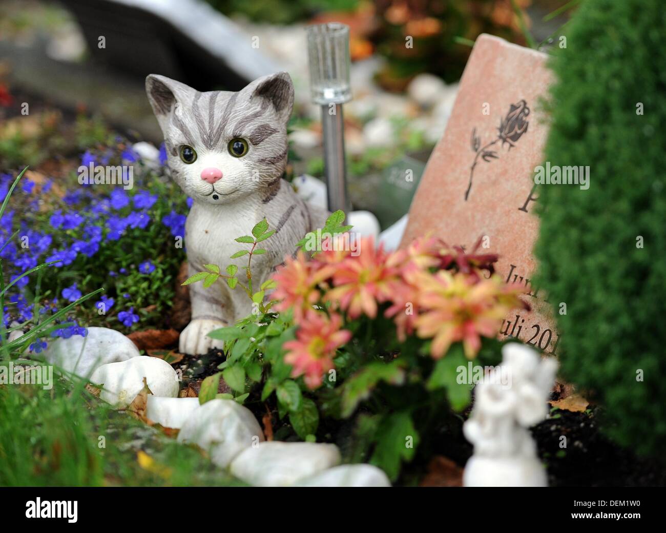 Animal graves are pictured at the pet cemetery in Berlin, Germany, 18 ...