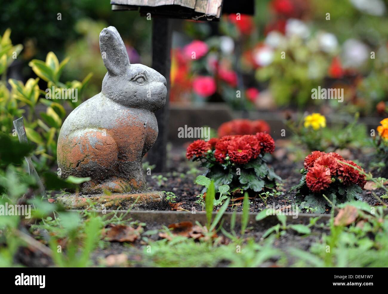 Animal graves are pictured at the pet cemetery in Berlin, Germany, 18 ...