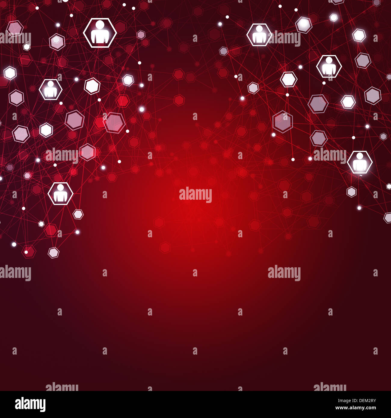 abstract people global connections concept red background Stock Photo ...