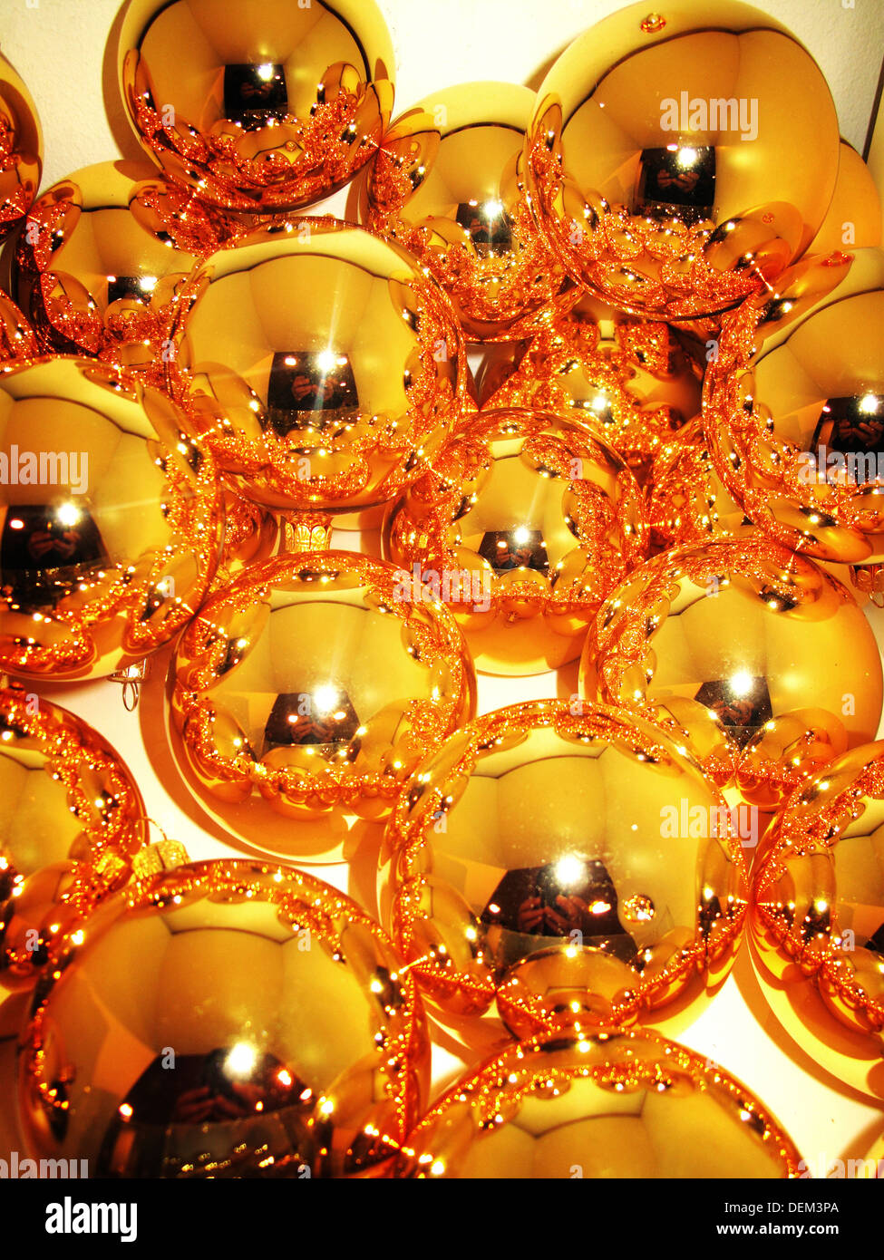 Amber Glass Christmas Tree Ornaments Stock Photo - Alamy