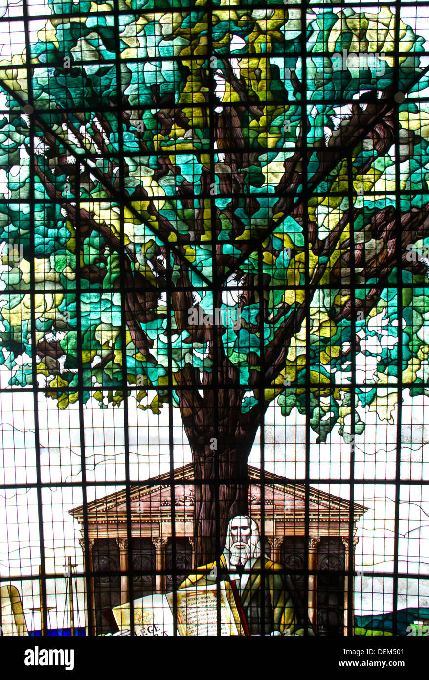 Tree of Guernica. Stained glass ceiling to the Casa de Juntas in ...