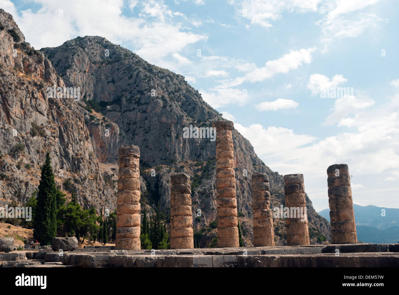 Temple of Apollo at Delphi oracle archaeological site in Greece Stock ...