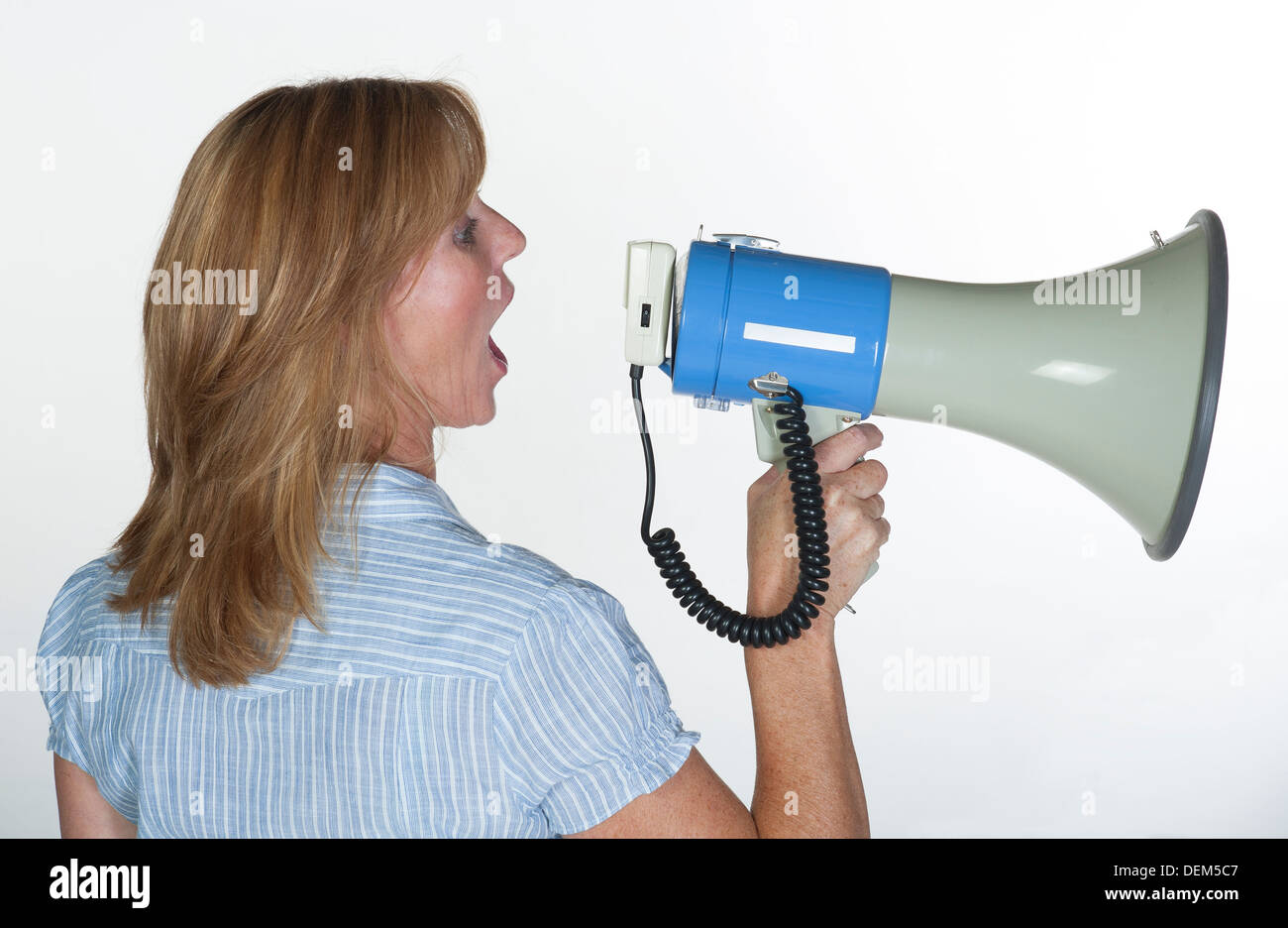 Woman speaking loudly hi-res stock photography and images - Alamy