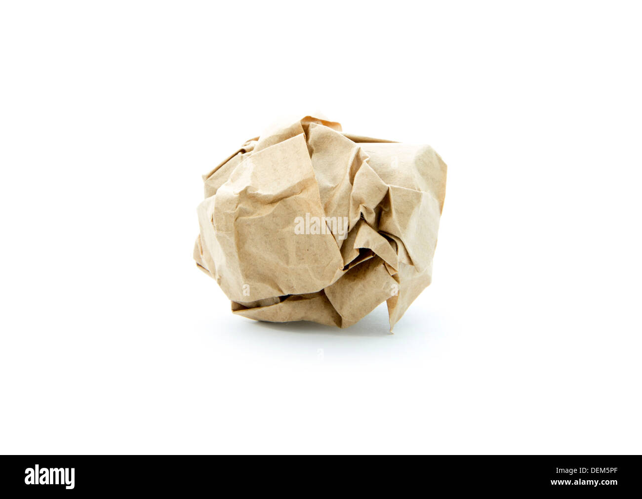 ball of crumpled paper isolated on white background Stock Photo - Alamy