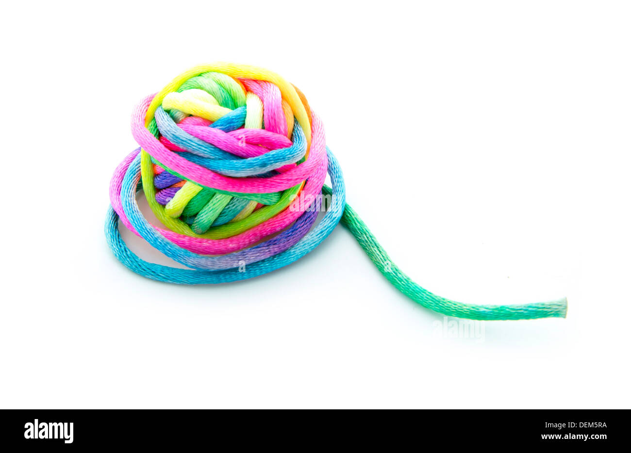colorful twine isolated on white background Stock Photo - Alamy
